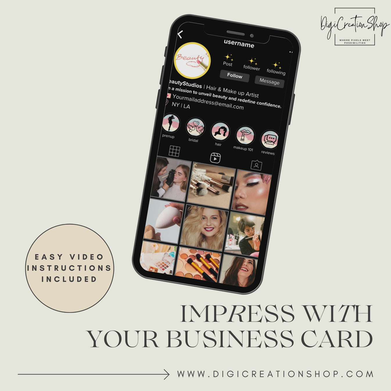 Editable Digital Business Card – Digi Creation Shop